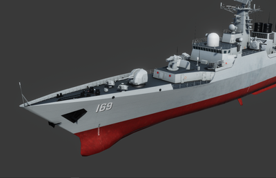 中国海军052B型导弹驱逐舰武汉号驱逐舰模型-潜艇模型库-Maya(.ma/.mb)模型下载-cg模型网