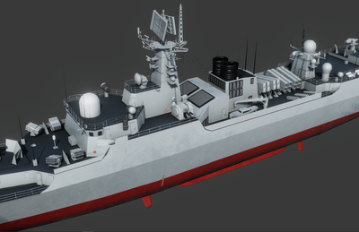 中国海军052B型导弹驱逐舰武汉号驱逐舰模型-潜艇模型库-Maya(.ma/.mb)模型下载-cg模型网