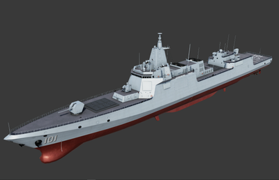 中国海军055型导弹驱逐舰 南昌号驱逐舰模型-军舰模型库-Maya(.ma/.mb)模型下载-cg模型网