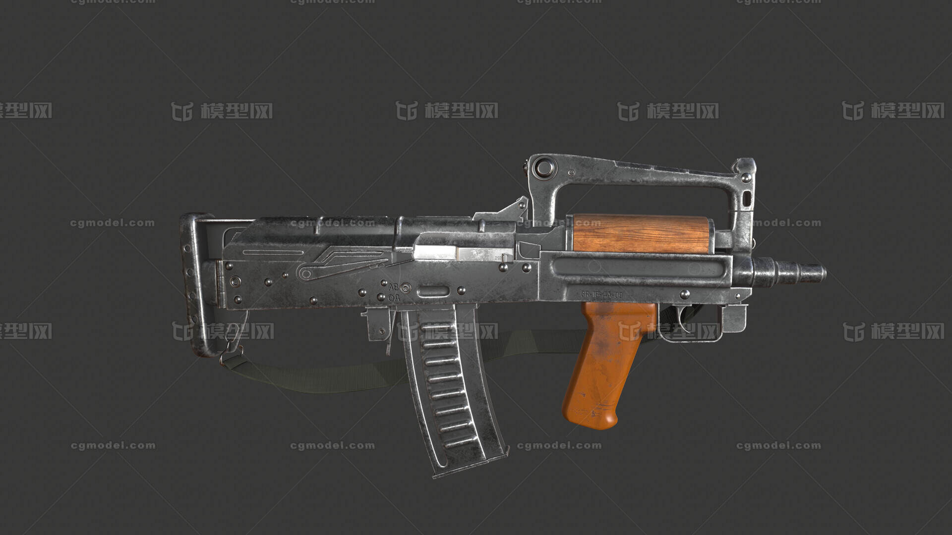 OTS-14突击步枪卡宾枪枪械武器AKS模型-枪械模型模型库-Blender(.blend)模型下载-cg模型网