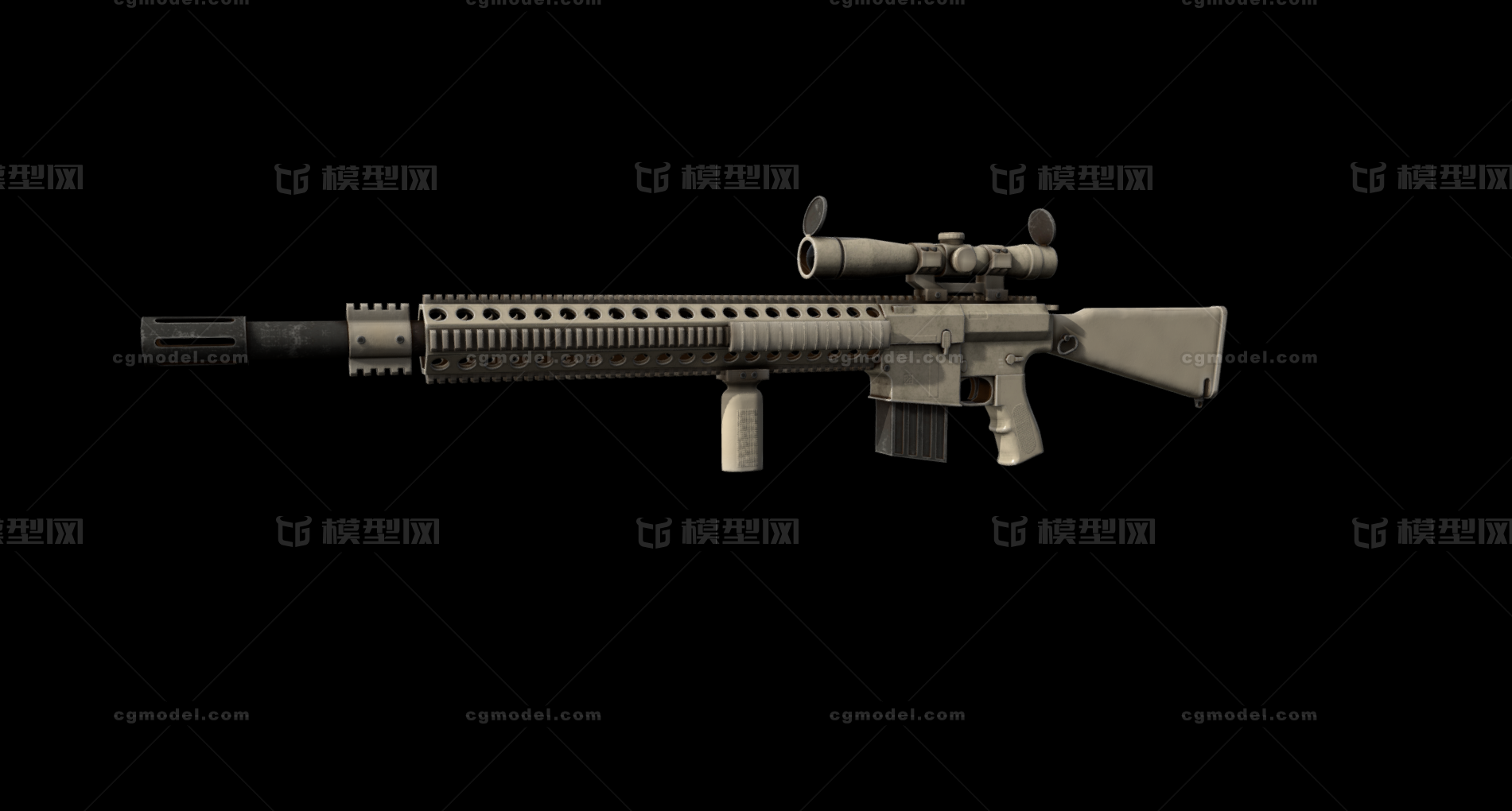 突击步枪 m170狙击步枪模型-枪械模型模型库-FBX(.fbx)模型下载-cg模型网
