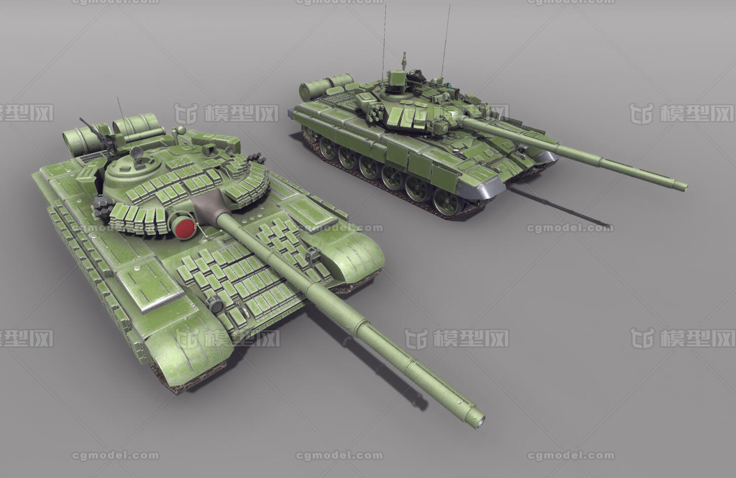 次时代俄罗斯坦克T90 T72模型模型-装甲车／坦克模型库-Unity模型下载-cg模型网