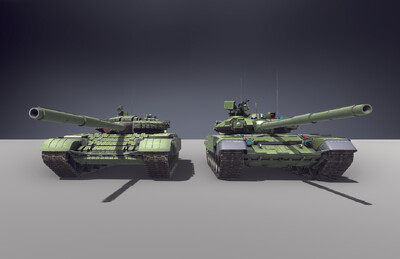 次时代俄罗斯坦克T90 T72模型模型-装甲车／坦克模型库-Unity模型下载-cg模型网