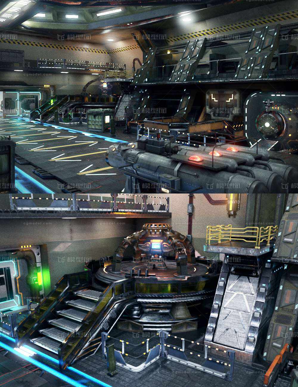 科幻未来外星球地表航空仓库基地 C607模型-科幻场景模型库-3ds Max(.max)模型下载-cg模型网