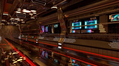 科幻未来封闭金属长廊通道 C608模型-科幻场景模型库-3ds Max(.max)模型下载-cg模型网