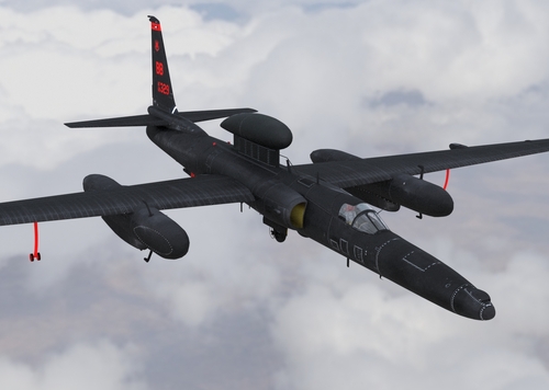 U2侦察机单座单发高空侦察机带驾驶舱控制模型-军用飞机模型库-3ds Max(.max)模型下载-cg模型网