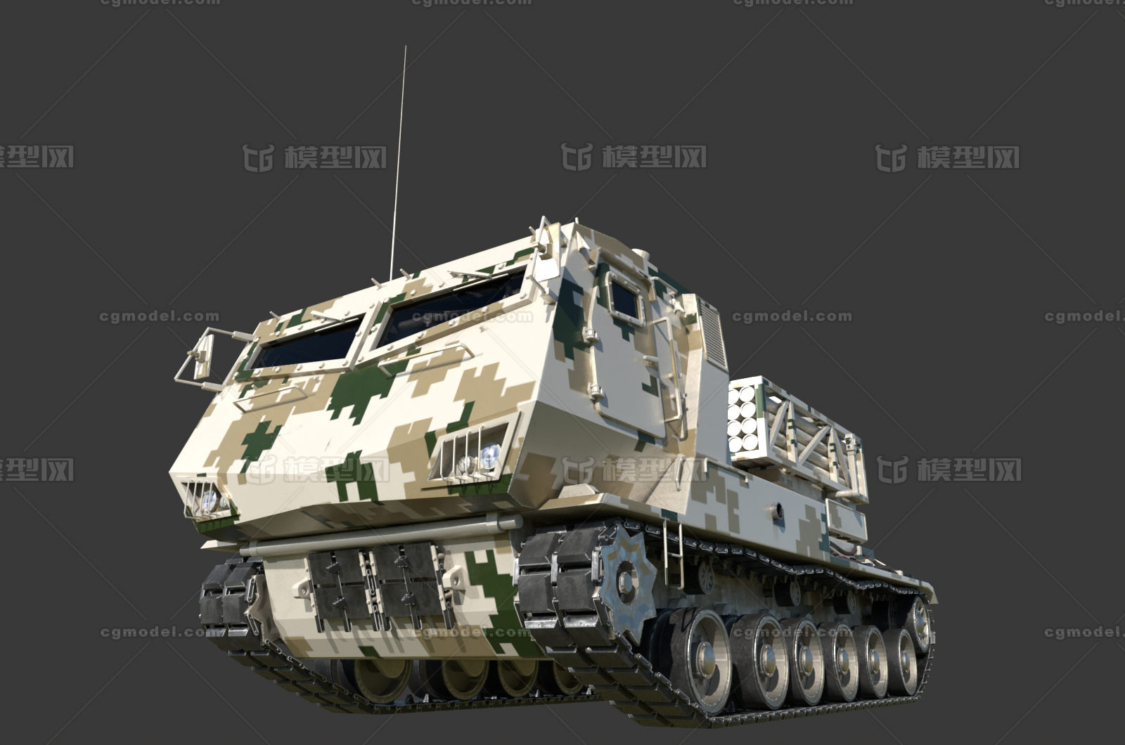 PHZ-11式履带式多管火箭炮模型-火炮器械模型库-3ds Max(.max)模型下载-cg模型网