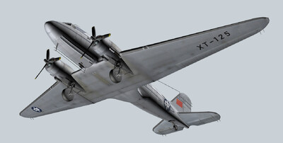 C47B (DC3)运输机3D模型模型-军用飞机模型库-3ds Max(.max)模型下载-cg模型网