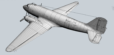 C47B (DC3)运输机3D模型模型-军用飞机模型库-3ds Max(.max)模型下载-cg模型网