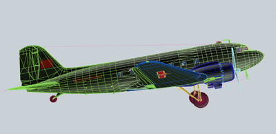 C47B (DC3)运输机3D模型模型-军用飞机模型库-3ds Max(.max)模型下载-cg模型网