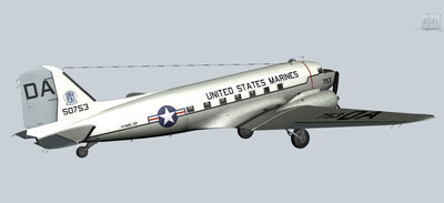 C47B (DC3)运输机3D模型模型-军用飞机模型库-3ds Max(.max)模型下载-cg模型网
