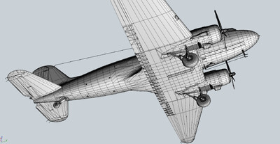 C47B (DC3)运输机3D模型模型-军用飞机模型库-3ds Max(.max)模型下载-cg模型网