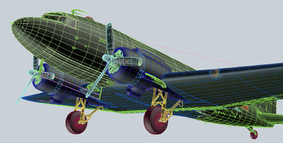 C47B (DC3)运输机3D模型模型-军用飞机模型库-3ds Max(.max)模型下载-cg模型网