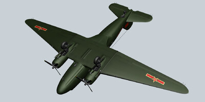 C47B (DC3)运输机3D模型模型-军用飞机模型库-3ds Max(.max)模型下载-cg模型网