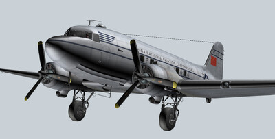 C47B (DC3)运输机3D模型模型-军用飞机模型库-3ds Max(.max)模型下载-cg模型网