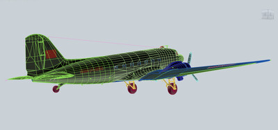 C47B (DC3)运输机3D模型模型-军用飞机模型库-3ds Max(.max)模型下载-cg模型网