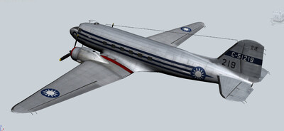 C47B (DC3)运输机3D模型模型-军用飞机模型库-3ds Max(.max)模型下载-cg模型网