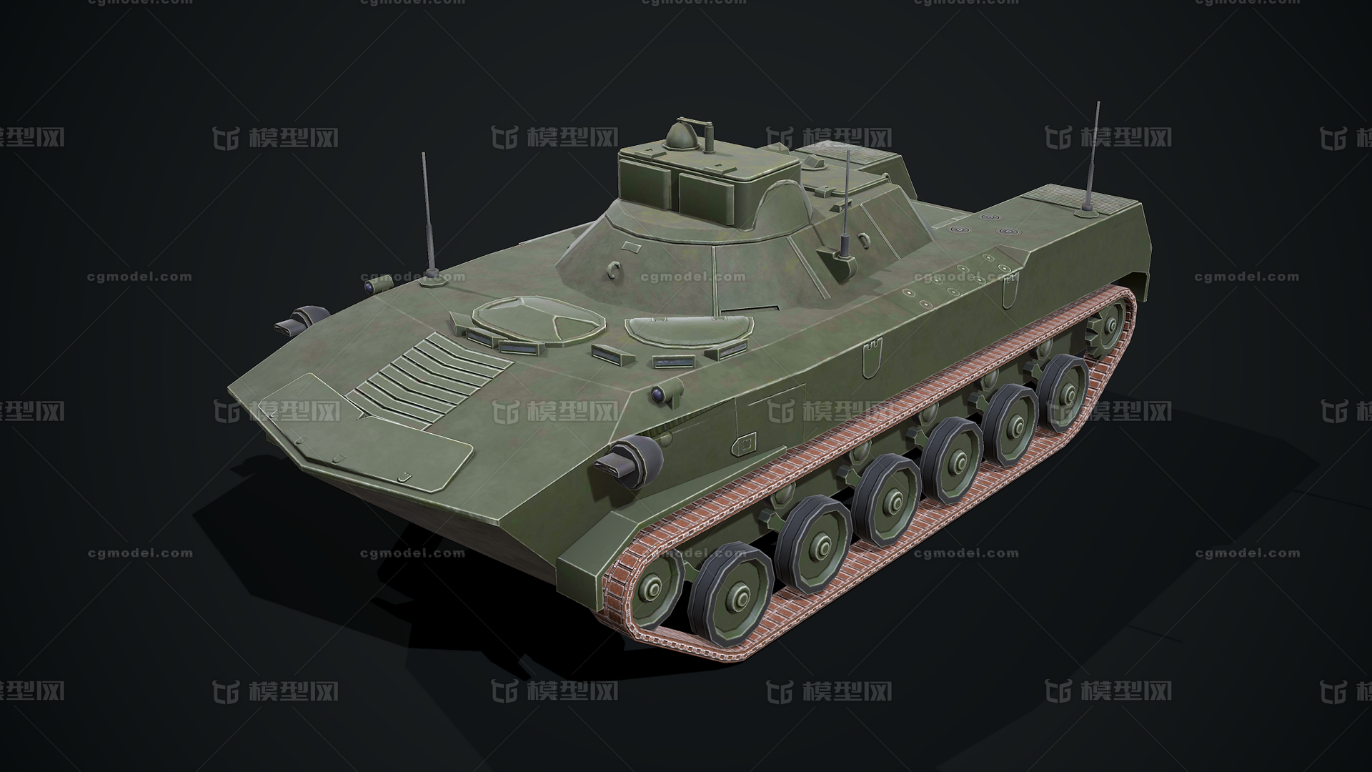 BTR-D 1V119模型-装甲车／坦克模型库-Blender(.blend)模型下载-cg模型网