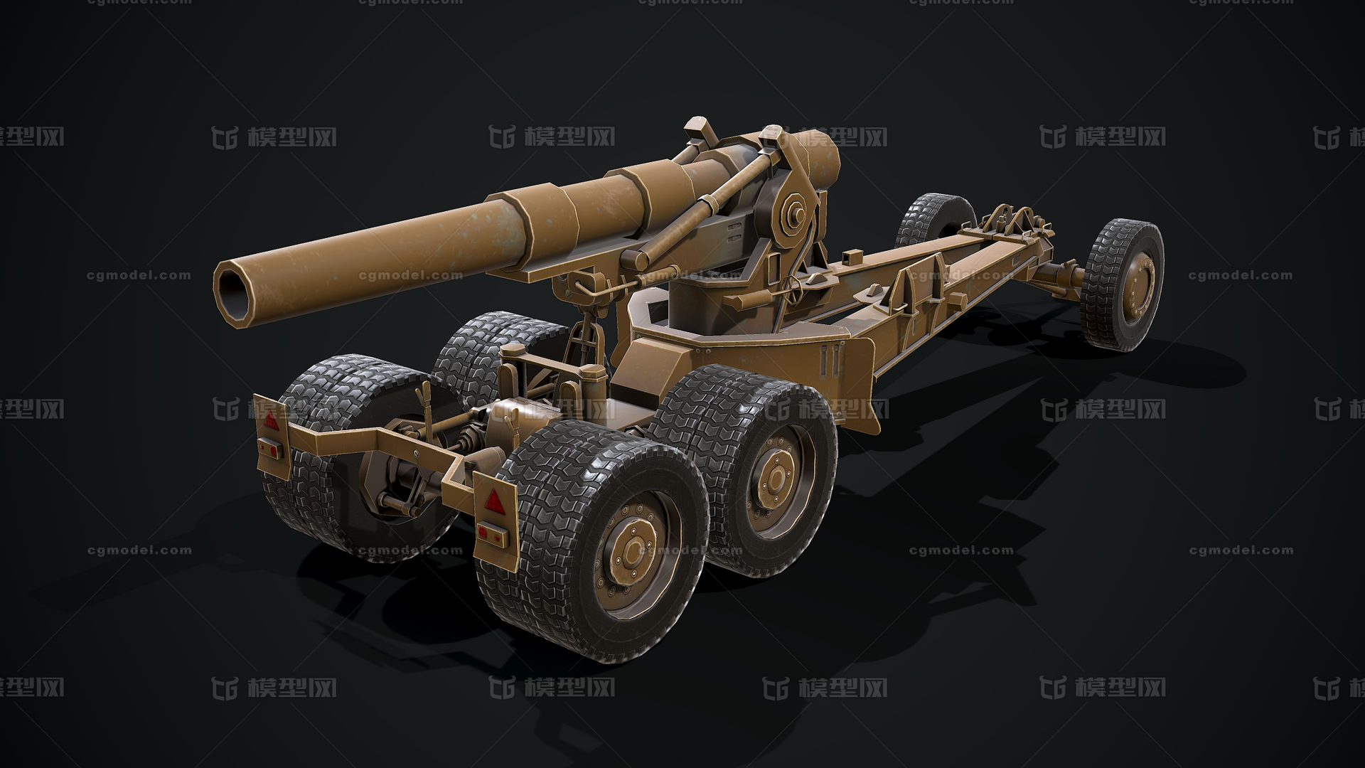 M115式榴弹炮M110A2 203毫米榴弹炮自行榴弹炮二战模型-火炮器械模型库-Blender(.blend)模型下载-cg模型网