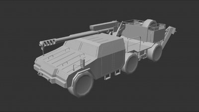SH2型122毫米车载榴弹炮SH-2车载炮武装解放军部队模型-火炮器械模型库-Blender(.blend)模型下载-cg模型网