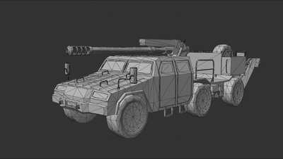 SH2型122毫米车载榴弹炮SH-2车载炮武装解放军部队模型-火炮器械模型库-Blender(.blend)模型下载-cg模型网