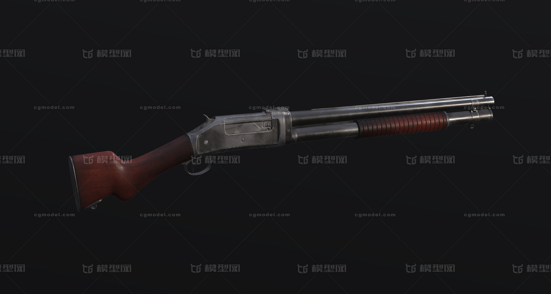温彻斯特M1987霰弹枪 堑壕清扫器模型-枪械模型模型库-Blender(.blend)模型下载-cg模型网