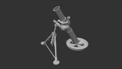 M224 60毫米轻型连队迫击炮系统LWCMS美军阿富汗炮弹模型-火炮器械模型库-Blender(.blend)模型下载-cg模型网