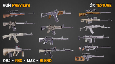 武器包 M4模型-枪械模型模型库-Blender(.blend)模型下载-cg模型网