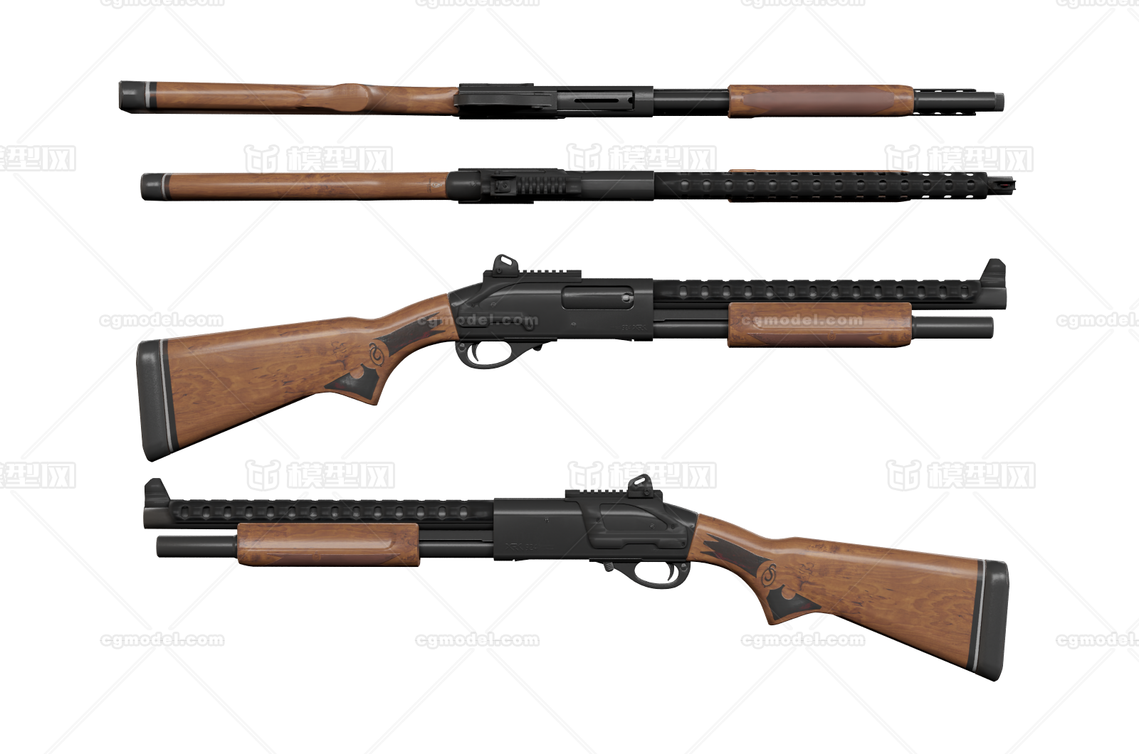 雷明顿M870 霰弹枪模型-枪械模型模型库-Cinema 4D(.c4d)模型下载-cg模型网