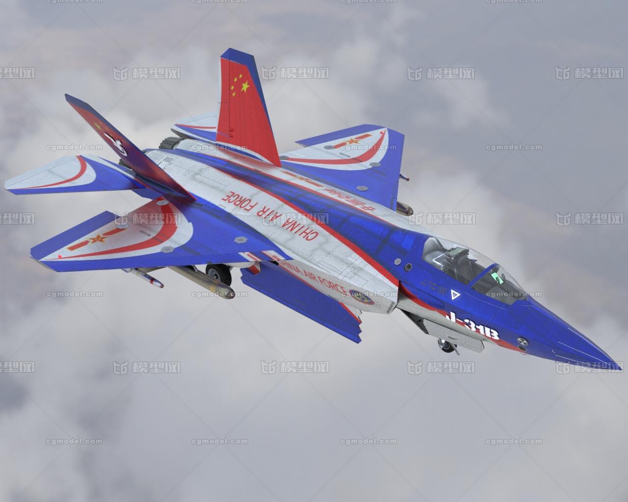 J31B歼31B鹘鹰中国在研隐身战斗机代号FC31飞机带涂绘模型-军用飞机模型库-3ds Max(.max)模型下载-cg模型网