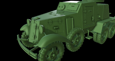 高模 BA-6装甲汽车模型-装甲车／坦克模型库-Blender(.blend)模型下载-cg模型网