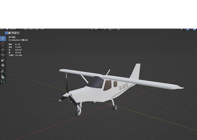 AG60E电动飞机 教练机模型-小型飞机模型库-3ds Max(.max)模型下载-cg模型网