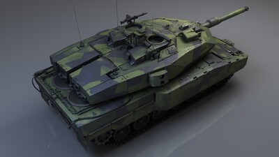 瑞典Strv-122B主战坦克（PBR）模型-装甲车／坦克模型库-3ds Max(.max)模型下载-cg模型网