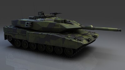 瑞典Strv-122B主战坦克（PBR）模型-装甲车／坦克模型库-3ds Max(.max)模型下载-cg模型网