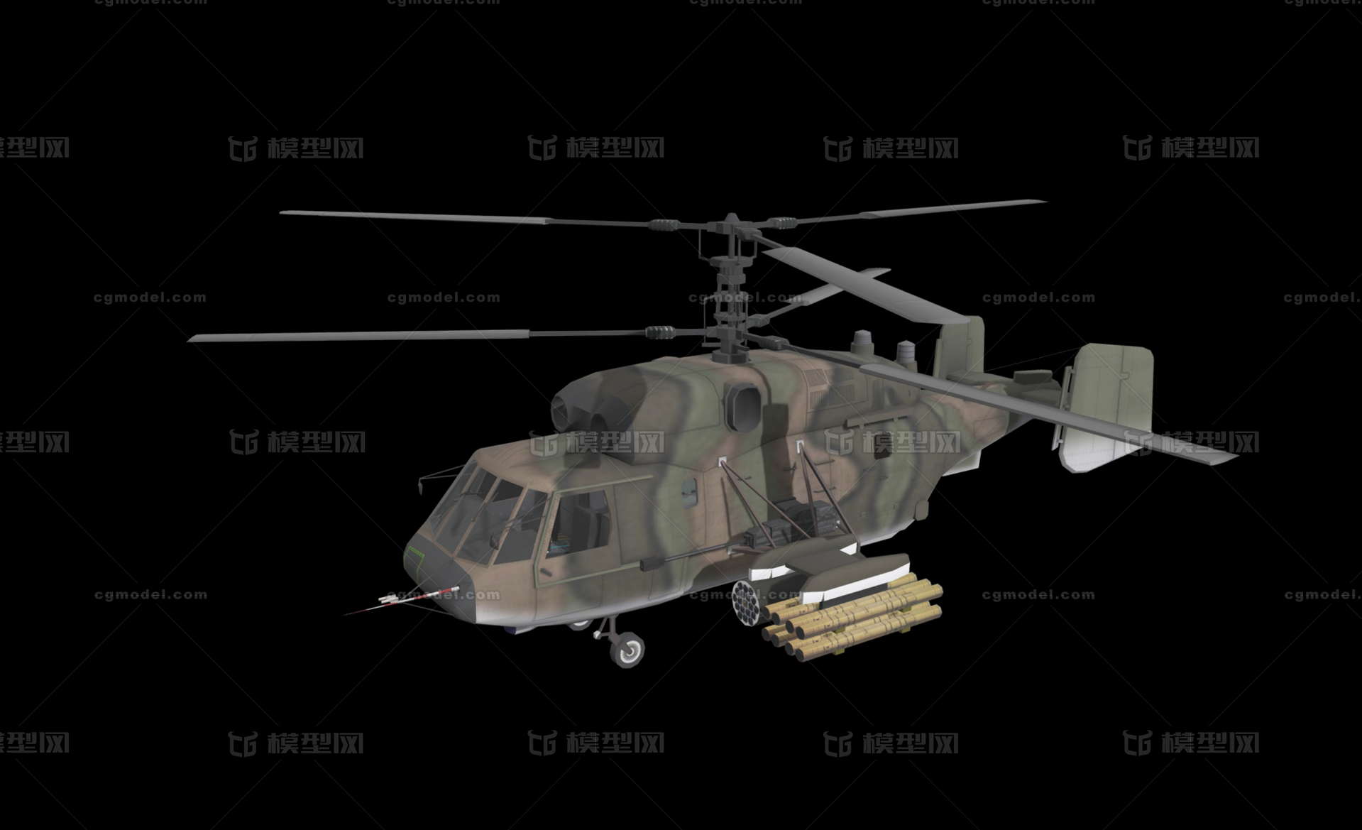 卡-29直升机 Ka-29模型-军用直升机模型库-Blender(.blend)模型下载-cg模型网