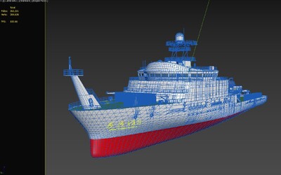 东方红3号 “东方红模型-工程船模型库-3ds Max(.max)模型下载-cg模型网
