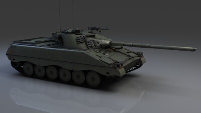 瑞典IKV-91轻型坦克（PBR）模型-装甲车／坦克模型库-3ds Max(.max)模型下载-cg模型网