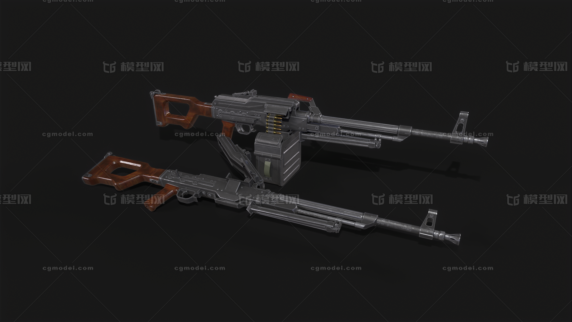PKM·LMG轻机枪 枪械模型模型-枪械模型模型库-3ds Max(.max)模型下载-cg模型网