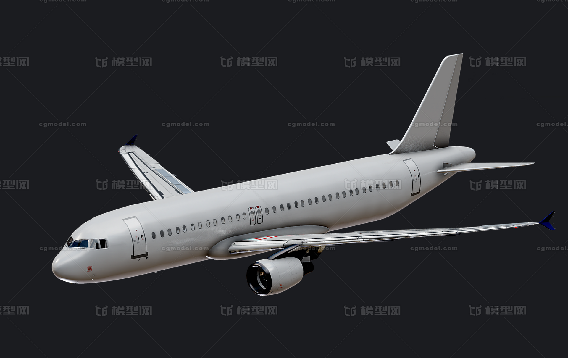 空客 A320模型-客机/民用飞机模型库-Blender(.blend)模型下载-cg模型网