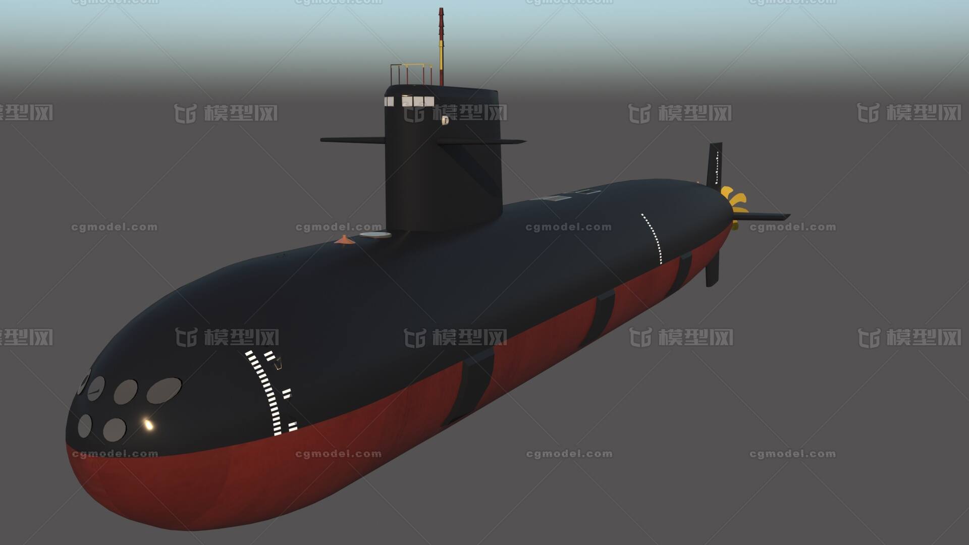 核潜艇 093核潜艇模型-潜艇模型库-3ds Max(.max)模型下载-cg模型网
