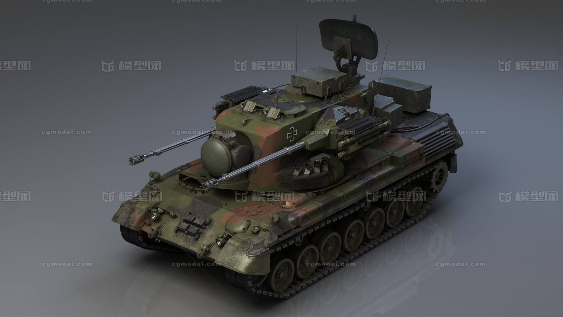 德国1A2“猎豹”自行防空炮（PBR 2套外观）模型-装甲车／坦克模型库-3ds Max(.max)模型下载-cg模型网