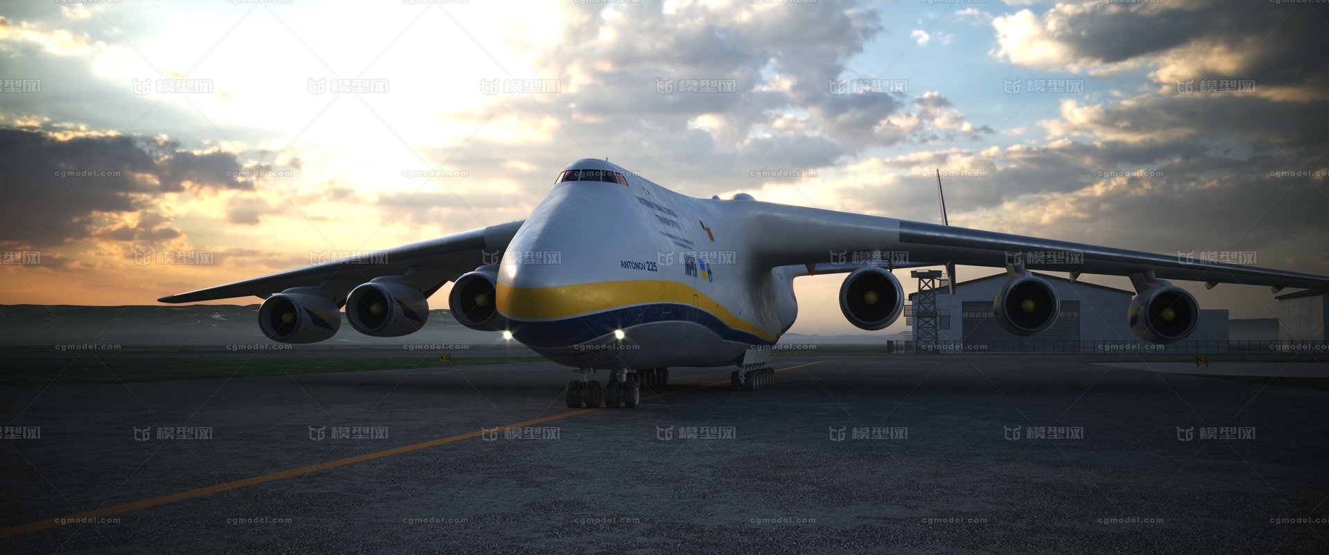 AN-225 安225模型-军用飞机模型库-FBX(.fbx)模型下载-cg模型网