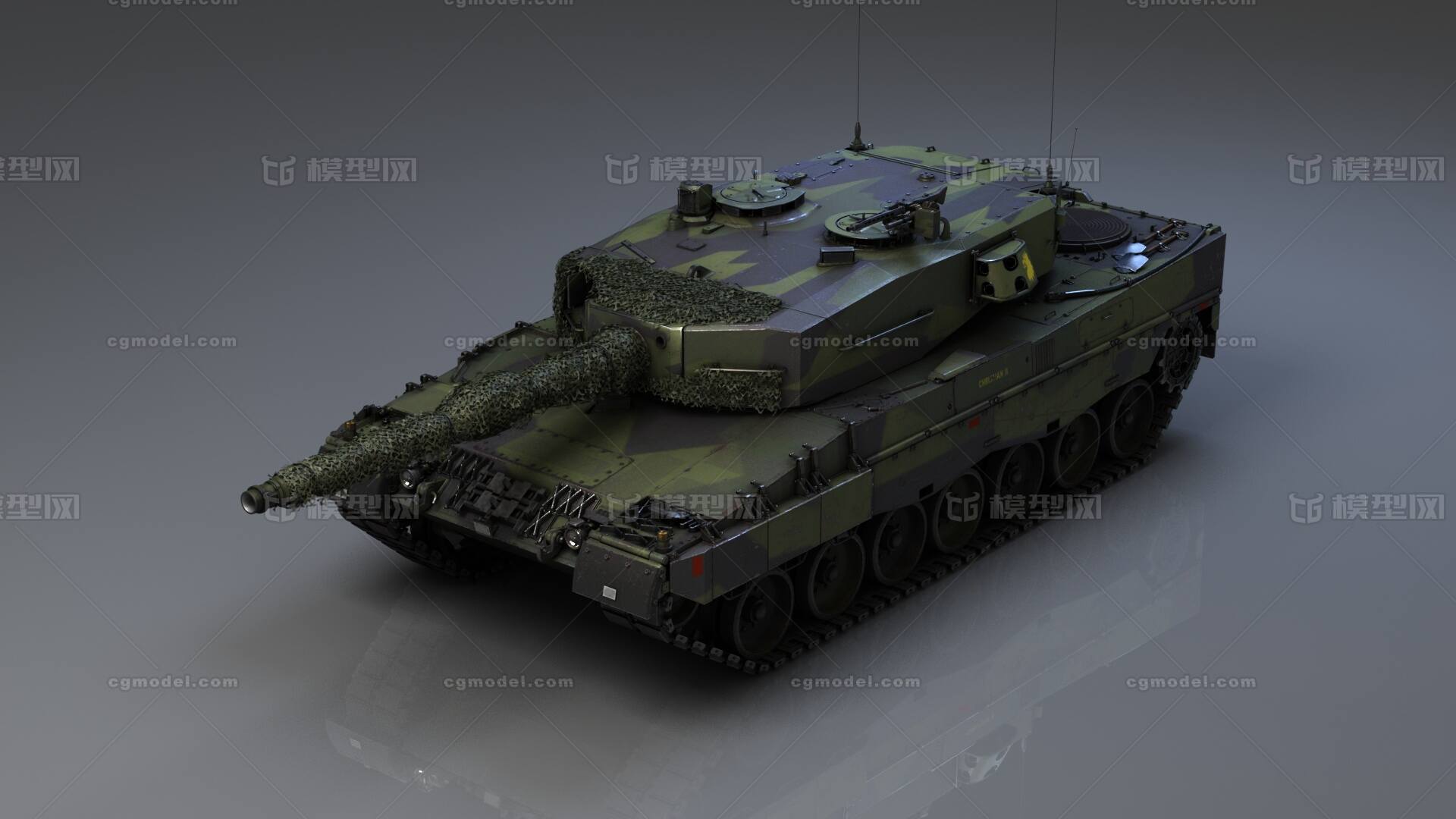 瑞典Strv-121B主战坦克（PBR）模型-装甲车／坦克模型库-3ds Max(.max)模型下载-cg模型网