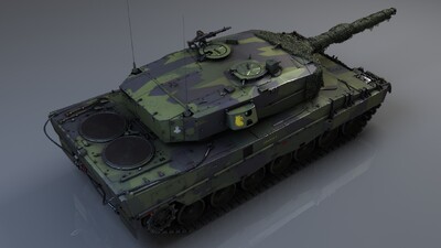 瑞典Strv-121B主战坦克（PBR）模型-装甲车／坦克模型库-3ds Max(.max)模型下载-cg模型网