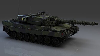 瑞典Strv-121B主战坦克（PBR）模型-装甲车／坦克模型库-3ds Max(.max)模型下载-cg模型网