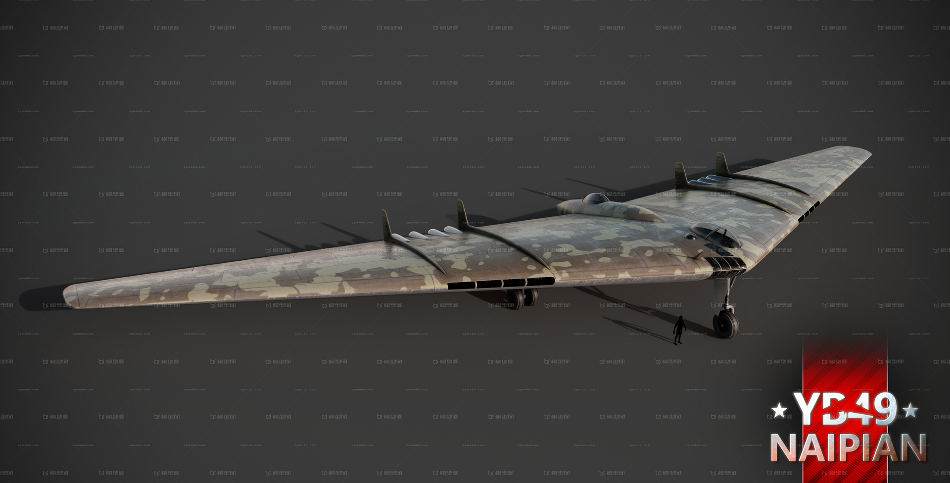 YB-49战略轰炸机模型模型-军用飞机模型库-Maya(.ma/.mb)模型下载-cg模型网