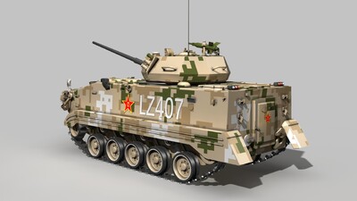 ZBD-03式空降战车 突击车模型-装甲车／坦克模型库-3ds Max(.max)模型下载-cg模型网