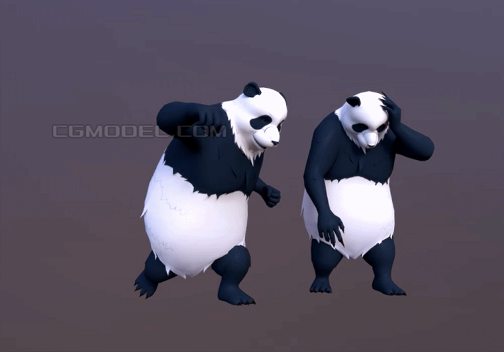 卡通 熊猫模型-哺乳模型库-FBX(.fbx)模型下载-cg模型网