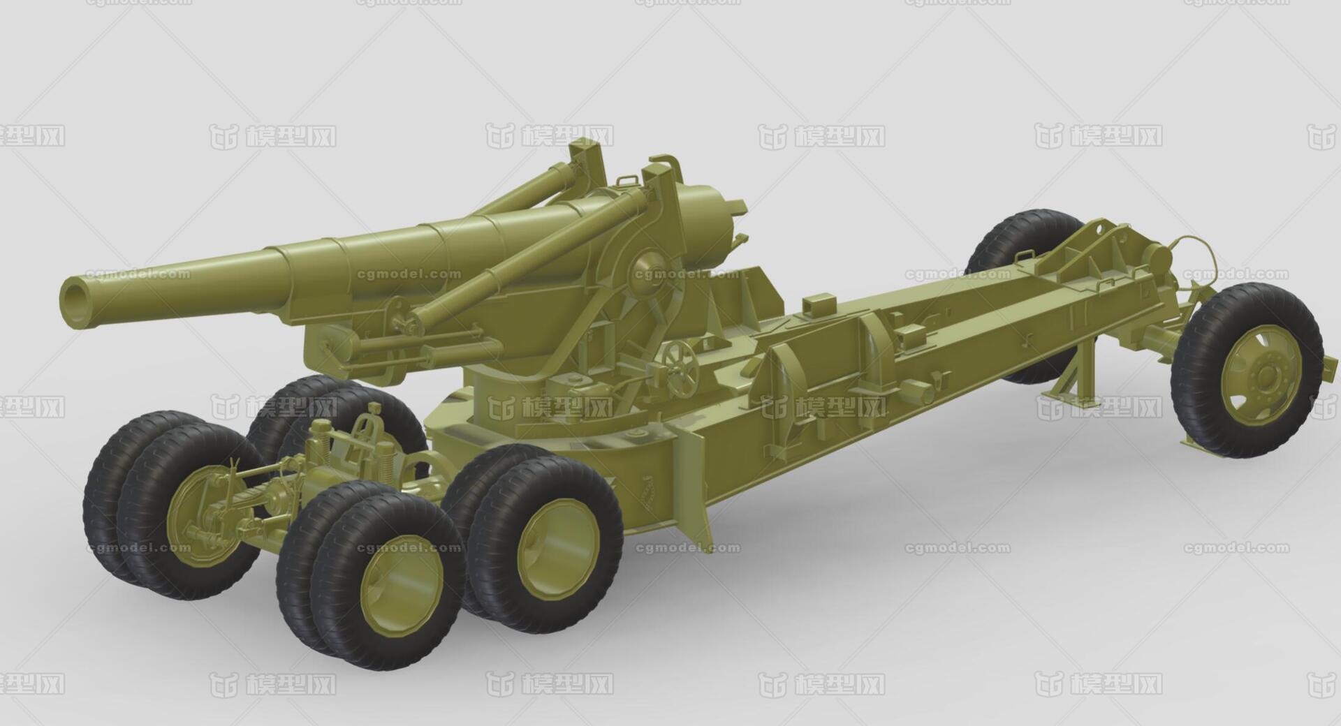 M115 榴弹炮模型-装甲车／坦克模型库-3ds Max(.max)模型下载-cg模型网