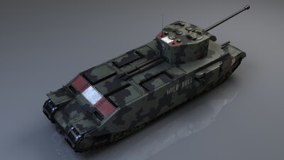 英国TOG2超重型坦克（PBR 2套外观）模型-装甲车／坦克模型库-3ds Max(.max)模型下载-cg模型网
